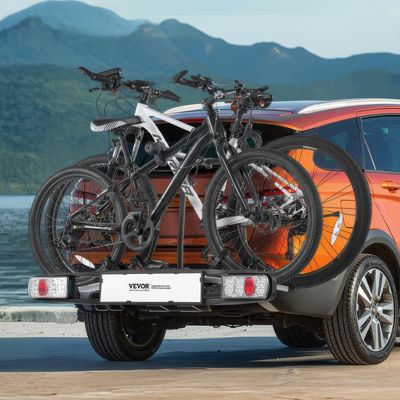 VEVOR Porte-vélos attelage, charge 65 kg (2 vélos), verrouillable, feu ...