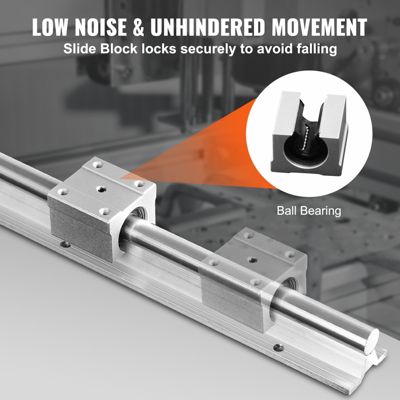 VEVOR Rails linéaires SBR20 1200mm (2pcs) + 4 blocs SBR20UU, kit pour ...