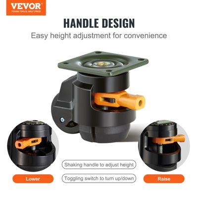 VEVOR Roulettes Pivotantes Lot de 4 Capacite Totale 500 kg diametre 50 ...