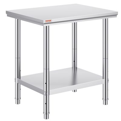 VEVOR Table travail cuisine inox 60x76x80cm 2 étages, pour préparation ...