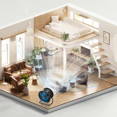 VEVOR Ventilateur sol 3 vitesses, métal 355.6mm, inclinaison 360