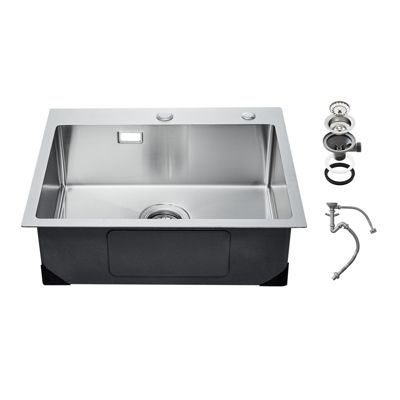 VEVOR Évier de cuisine 68cm inox 304 montage par le haut. Cuve simple ...
