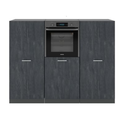 Vicco Bloc cuisine Béton/Anthracite 180cm sans PT
