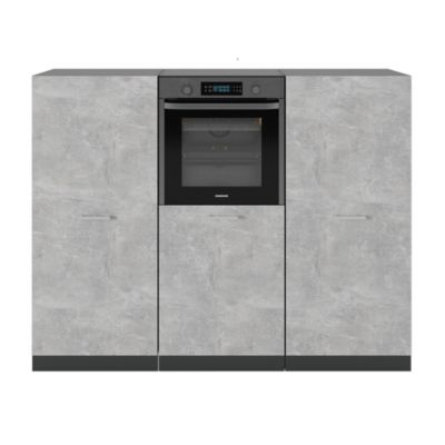 Vicco Bloc cuisine Béton/Anthracite 180cm sans PT
