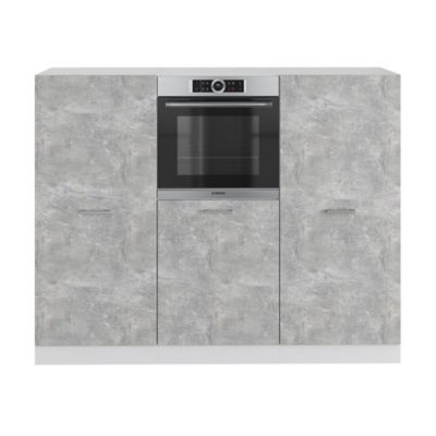 Vicco Bloc cuisine Béton/blanc 180cm sans PT