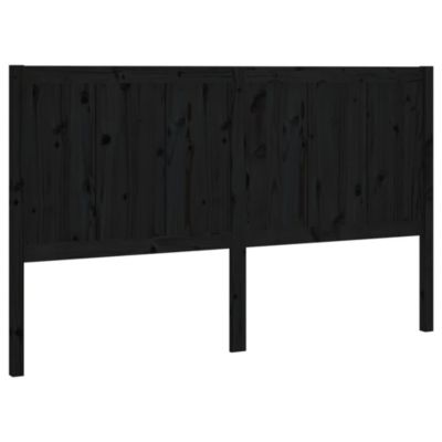 vidaXL Tête de lit Noir 125,5x4x100 cm Bois massif de pin 818084
