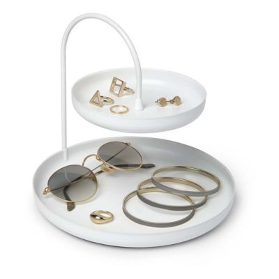 Vide poche design en métal Blanc