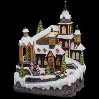 Village de noël Eglise et rivière