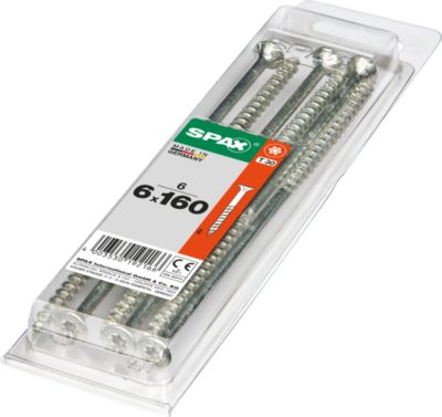 Vis à bois tête fraisé torx Wirox Spax 6x160mm - 6 pièces