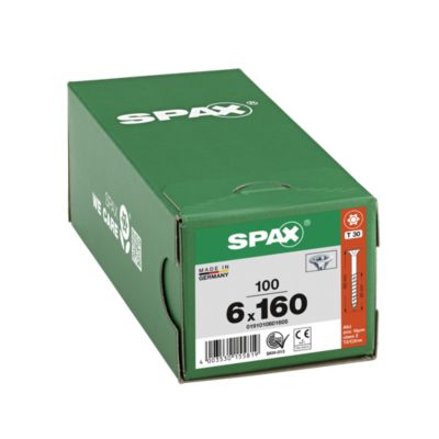 Vis à bois tête fraisée Spax Wirox torx 6 x 160 mm filetage partiel ...