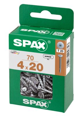 Vis à bois tête large torx Wirox Spax 4x20mm - 70 pièces