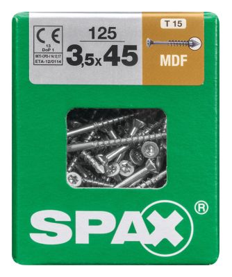 Vis à bois Wirox torx mdf 3,5x45 mm - 125 pièces