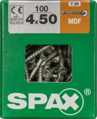 Vis à bois Wirox torx mdf 4x50 mm - 100 pièces