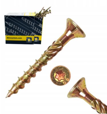 Vis de construction en bois Domax à tête fraisée, zinguée jaune, 3,5 x ...