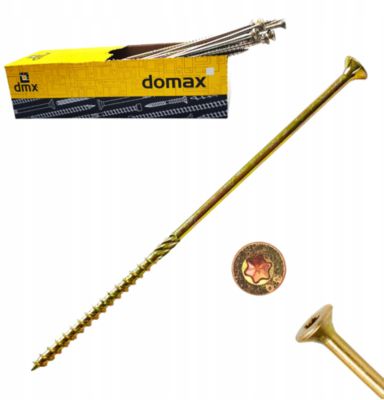 Vis de construction en bois Domax à tête fraisée, zinguée jaune, 6 x ...