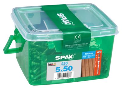 Vis terrasse tête cylindrique torx Spax 5x50mm - 230 pièces