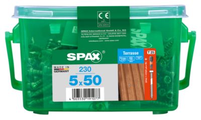 Vis terrasse tête cylindrique torx Spax 5x50mm - 230 pièces