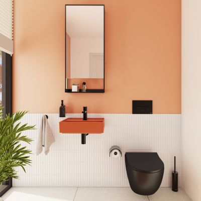 VITRA Plaque de commande WC 3/6L déclenchement mécanique SQUARE Noir mat