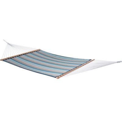 VIVERE Sunbrella Quilted Spreader Bar Hammock - Gateway Mist