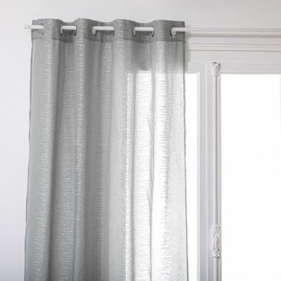 Voilage fines rayures "Liah" tamisant 140 x 240 cm Atmosphera - Gris ...
