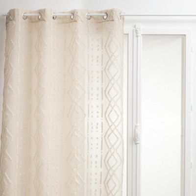 Voilage Jacquard "Sama" tamisant 140 x 240 cm Atmosphera - Lin - Lin