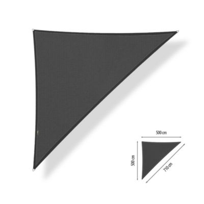 Voile d'ombrage perméable triangle 5,00x5,00x7,10 m Shadow Duo Comfort ...