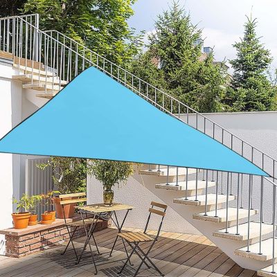 Voile d'ombrage triangulaire 3x3x3m, bleu ciel, protection UV, convient ...