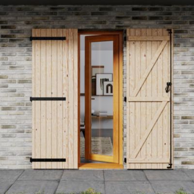 Volet battant bois naturel Fortia - l.120 x H.215 cm - 2 vantaux
