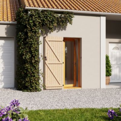 Volet battant bois naturel Fortia - l.80 x H.215 cm - 1 vantail