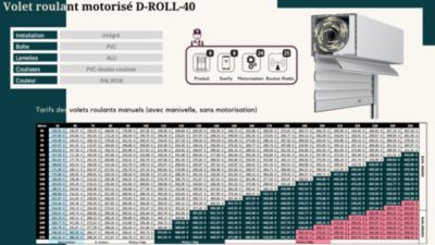 Volet roulant motorisé D-ROLL-40 RAL 9016 Sompfy Oximo Radio