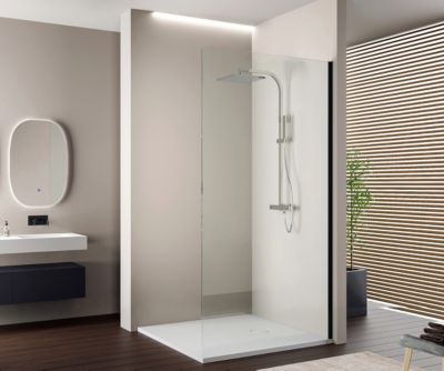 Walk-In Nano EX103 10 mm verre Super White - 200x110cm (HxL), Noir mat ...