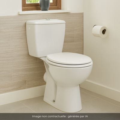 WC à poser sortie horizontale JACOB DELAFON Eolia avec abattant