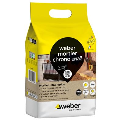 WEBER MORTIER CHRONO 5KG - Sac de 5 kg - Ciment gris