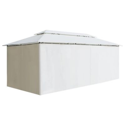ZMH Belvédère Avec Rideaux 600x298x270 Cm Blanc 180 G/m²
