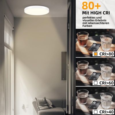 ZMH Plafonnier LED Blanc Chaud 12 W, Lampe De Salle De Bain, Lampe De ...